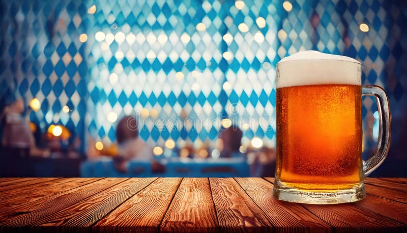Beer Stands in Front of a Bavarian Backdrop Stock Illustration ...