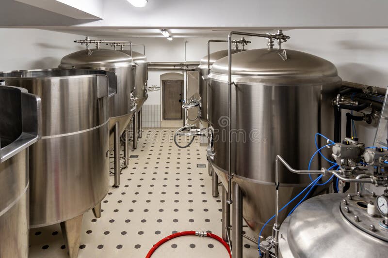 Beer Storage Tanks in Brewery Stock Image - Image of equipment, malt ...