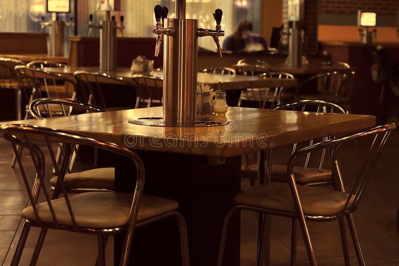 Beer tables stock image. Image of mock, cafe, modern - 105012437