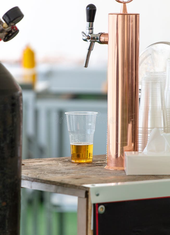 Beer tap on the bar stock photo. Image of drink, lager - 299103478