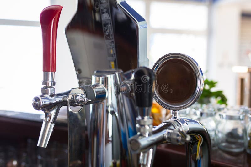 Beer tap at the bar stock image. Image of brew, nightlife - 118272099