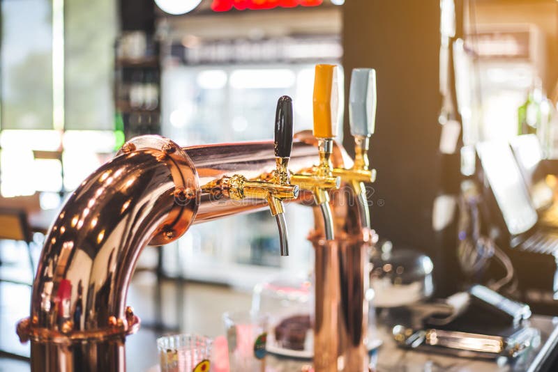 The Beer tap stock photo. Image of club, lights, fresh - 130104282