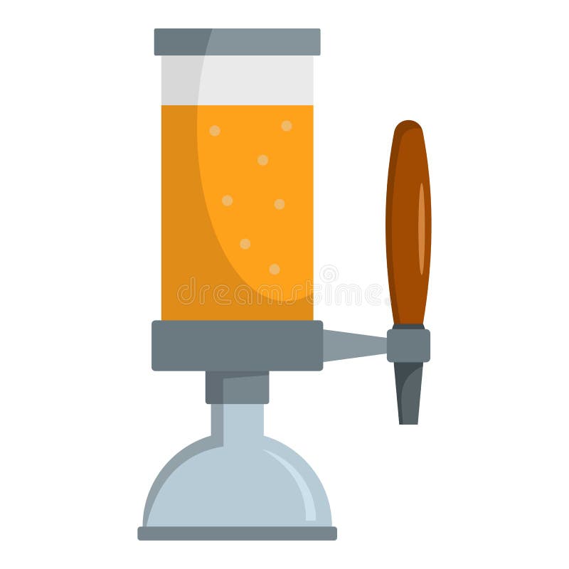 Beer tap icon, flat style stock vector. Illustration of lever - 109749348
