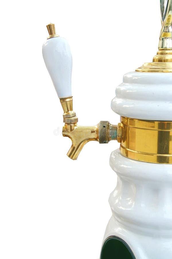 Beer tap isolated stock photo. Image of beer, brass, chromed - 34894154