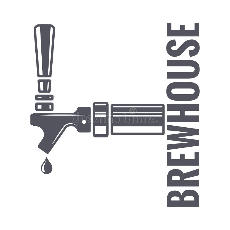 Beer Tap Logo of Brewhouse on White Background Stock Vector ...