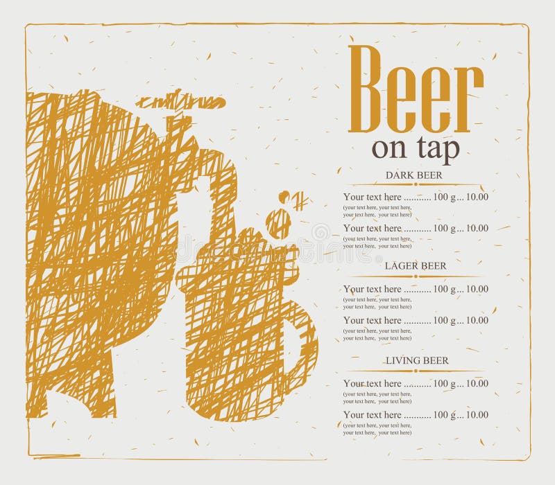 Menu for the beer pub stock vector. Illustration of sign - 83705511