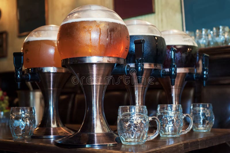 Beer taps in a bar stock image. Image of ideas, restaurant - 45195611