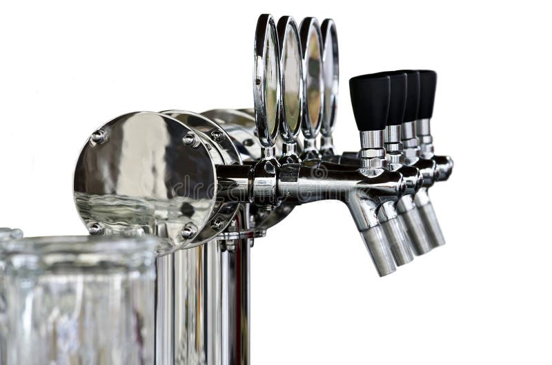 Beer Taps Isolated Over White Stock Photos - Free & Royalty-Free Stock ...