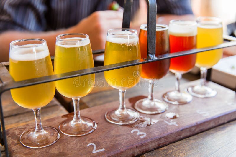 Beer Samplers at Brewery stock photo. Image of microbrew - 32648784