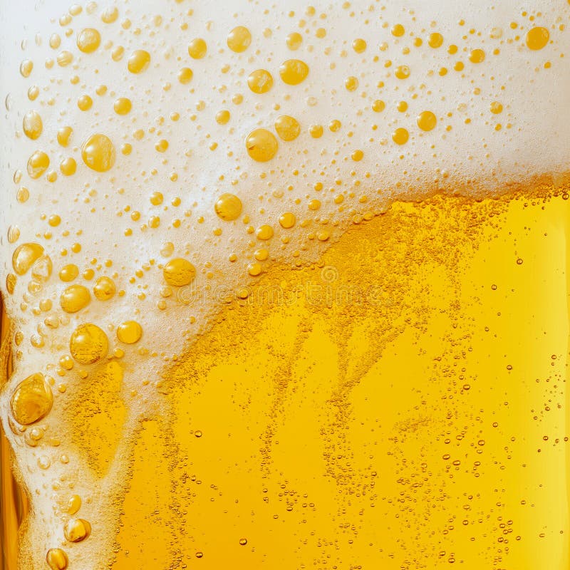 Beer Texture. Close-up of Beer with Foam on Top Stock Illustration ...