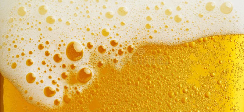 Beer Texture. Close-up of Beer with Foam on Top Stock Illustration ...