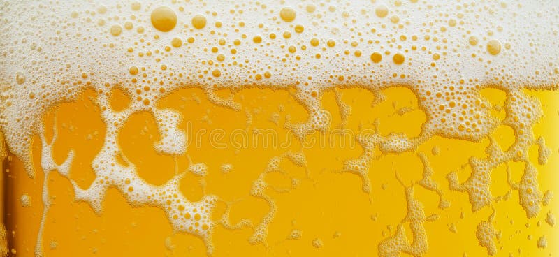 Beer Texture. Close-up of Beer with Foam on Top Stock Illustration ...