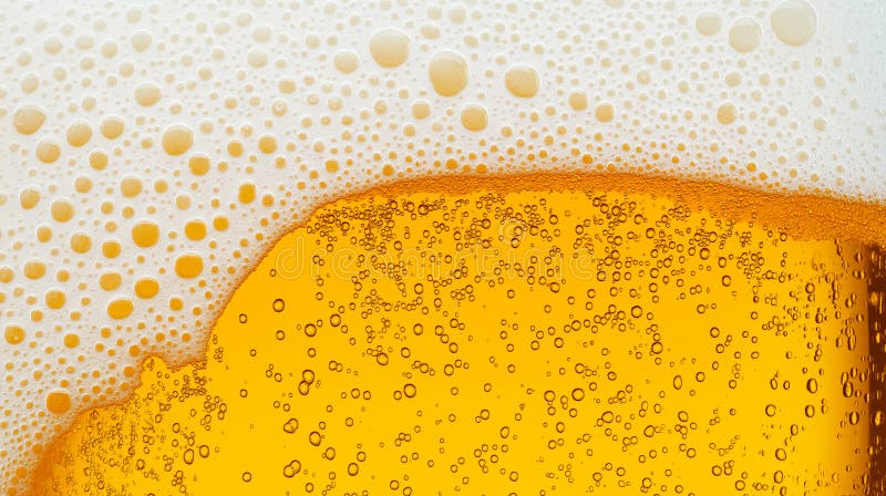 Beer Texture. Close-up of Beer with Foam on Top Stock Illustration ...