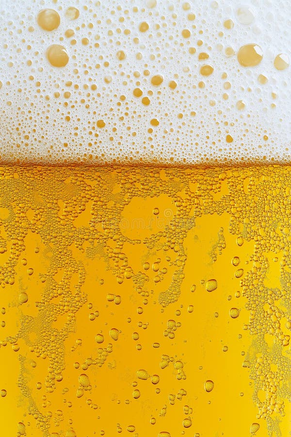 Beer Texture. Close-up of Beer with Foam on Top Stock Illustration ...