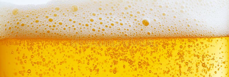 Beer Texture. Close-up of Beer with Foam on Top Stock Illustration ...
