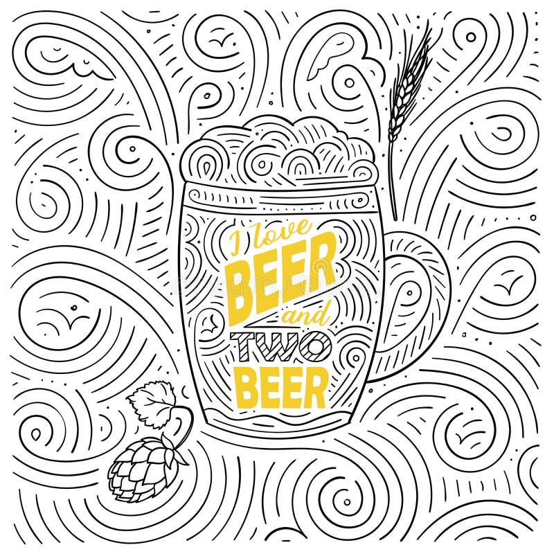 Beer Theme Card Design. the Lettering - Beer Time is always ...
