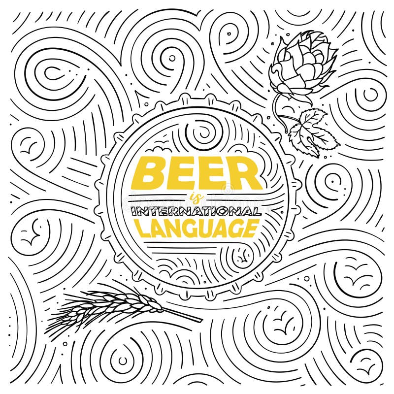 Beer Theme Card Design. the Lettering - Beer is International Language ...