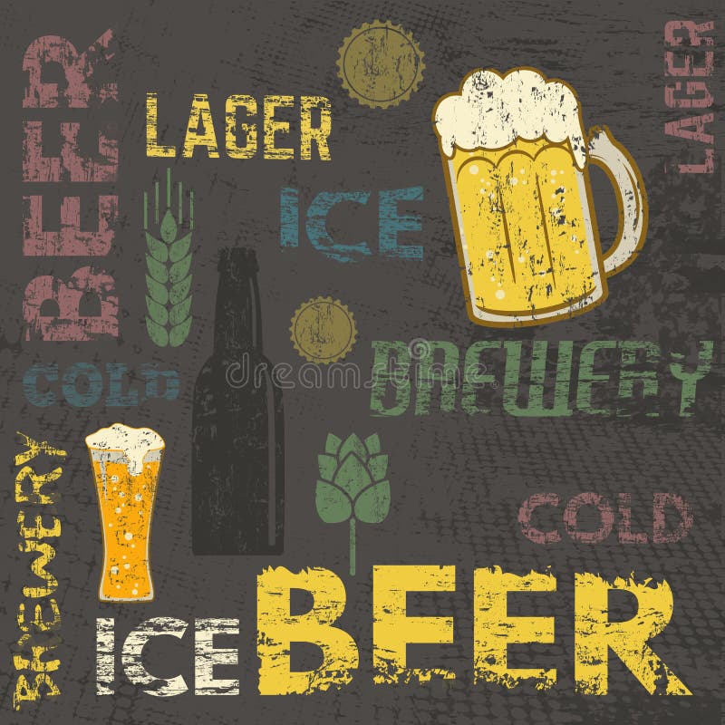 Ice cold beer poster stock vector. Illustration of restaurant - 32122232