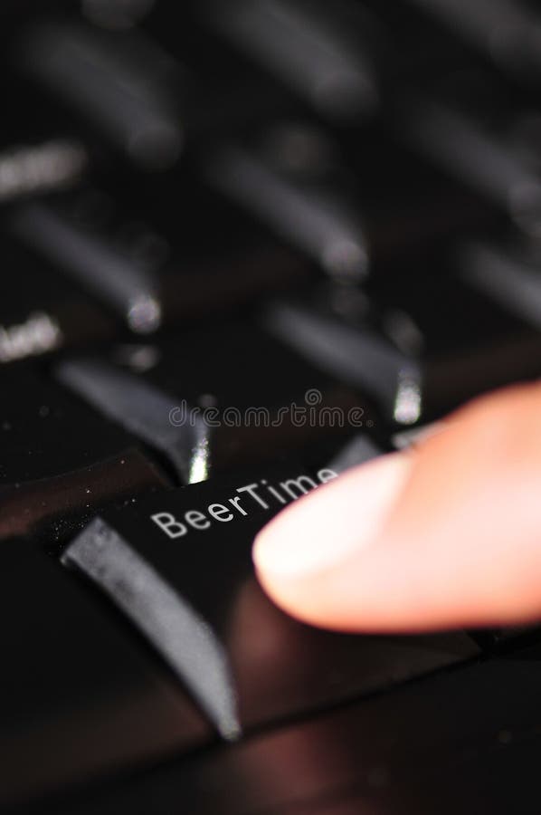 Beer Time Key on Computer Keyboard Stock Image - Image of work ...