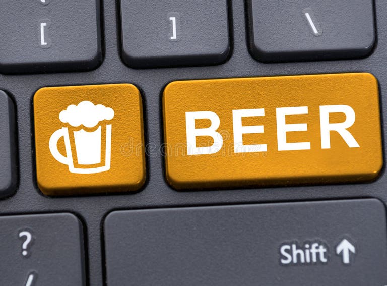 Beer Time on Key on Computer Keyboard Stock Image - Image of hardware ...