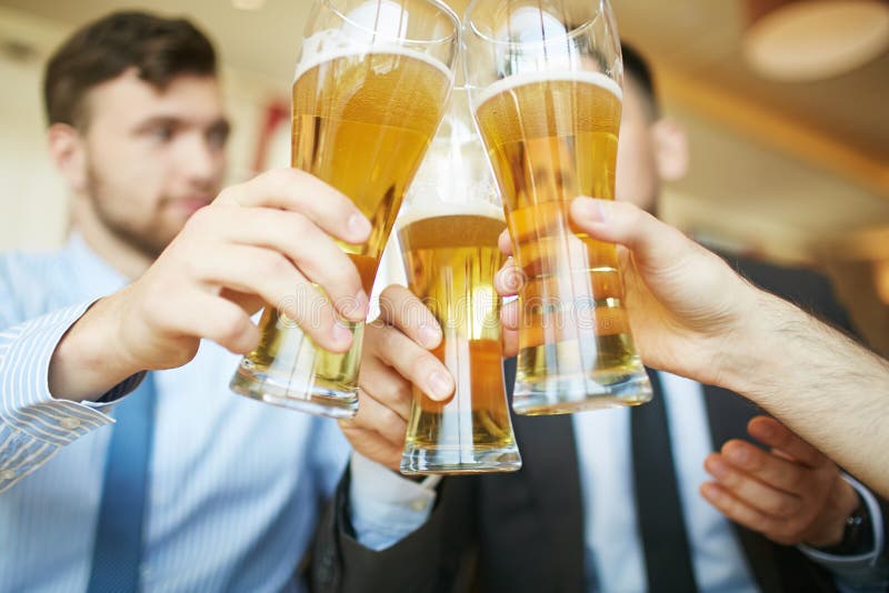 Beer toast stock image. Image of drink, success, businesspeople - 72598085