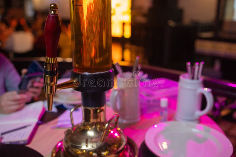 Beer Tower Isolated on White Background. Alcoholic Drink for a Large ...