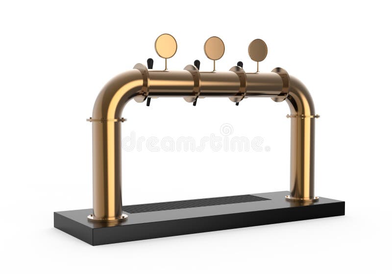 Beer Tower Pump Bar 3d Render Three Crane Isometry Stock Illustration ...