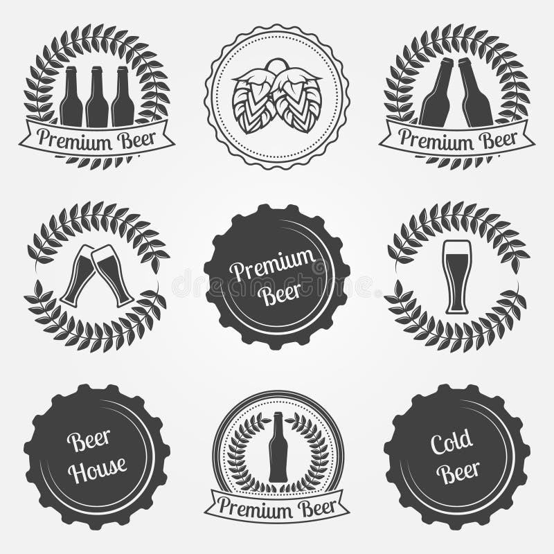 Beer Vector Labels and Emblems Stock Vector - Illustration of menu ...