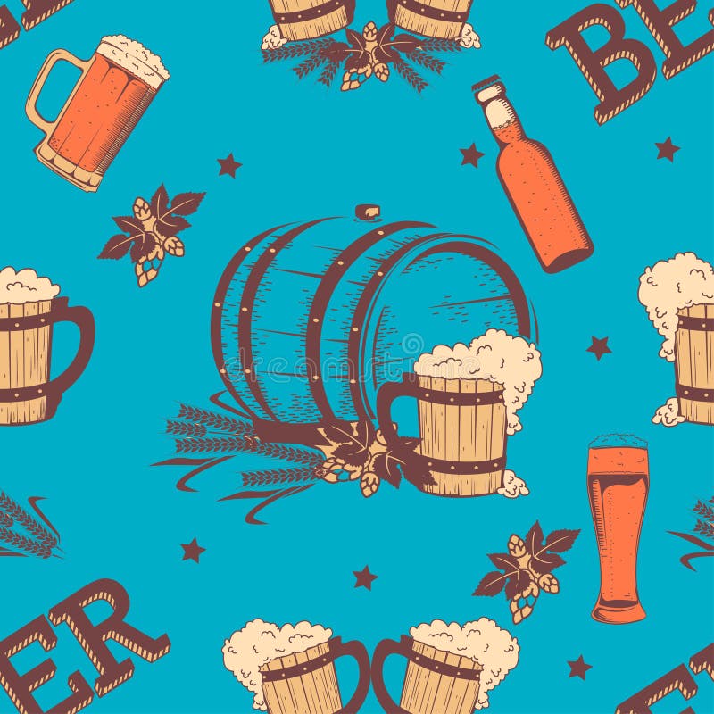 Beer seamless pattern stock vector. Illustration of texture - 86318695