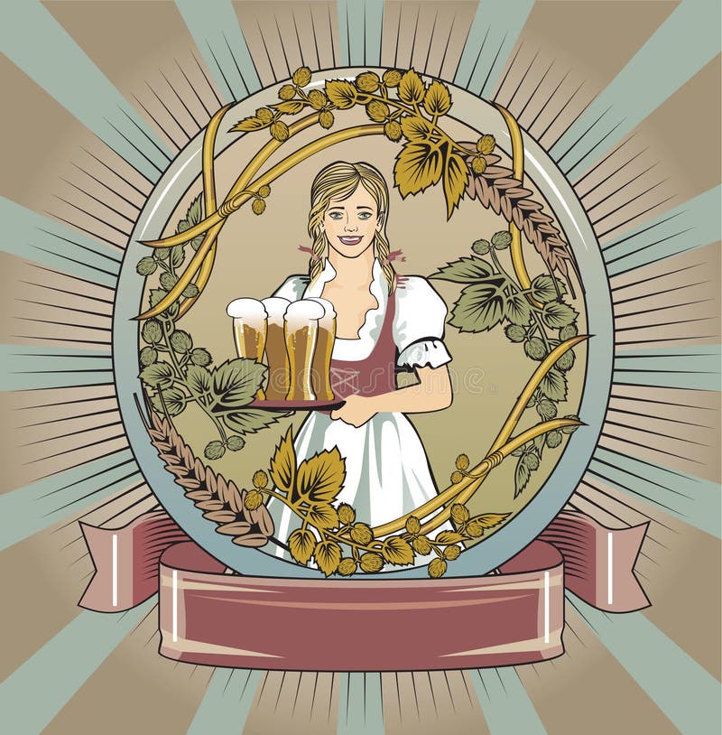 Beer waitress stock illustration. Illustration of fall - 21788819