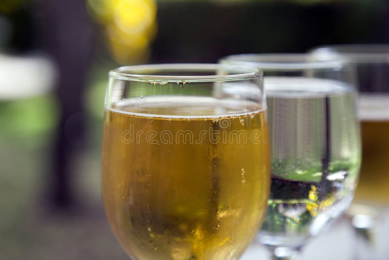 Beer and Water Glasses stock image. Image of water, liquid - 23037143