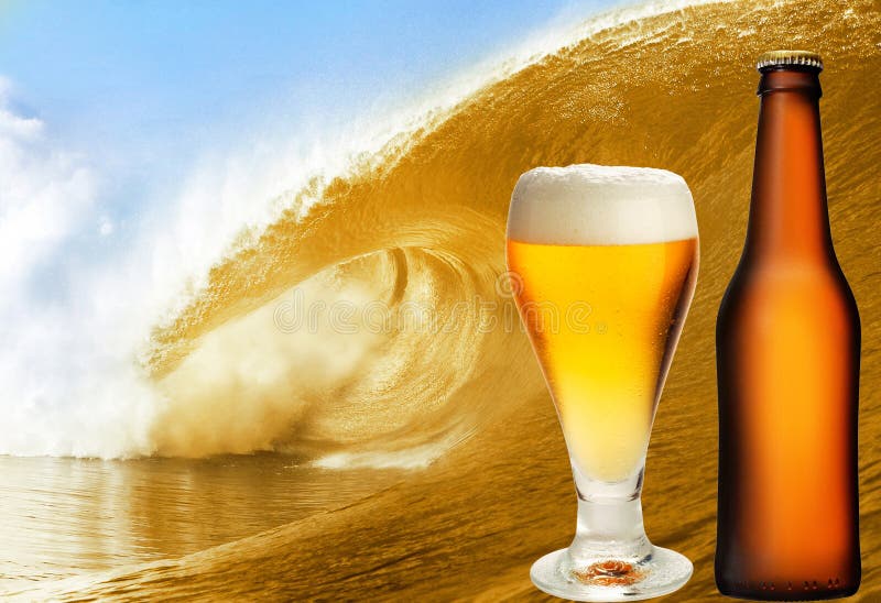 Beer wave stock photo. Image of bottle, alcohol, summer - 62246498