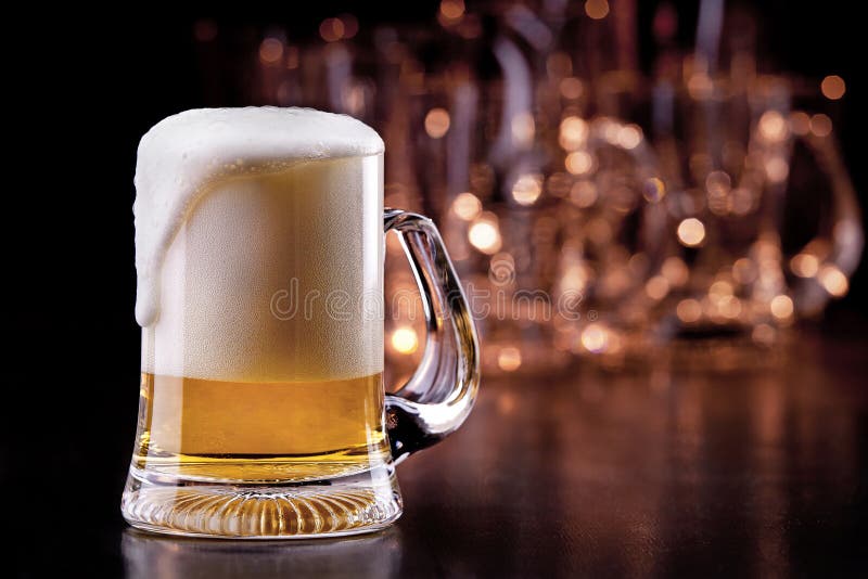 Beer on wooden table stock photo. Image of life, drink - 26145642