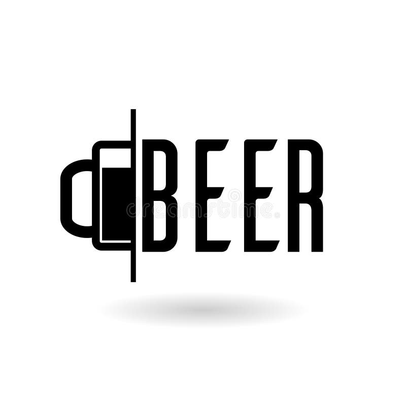 Beer Word Icon with Shadow Isolated on White Stock Vector ...