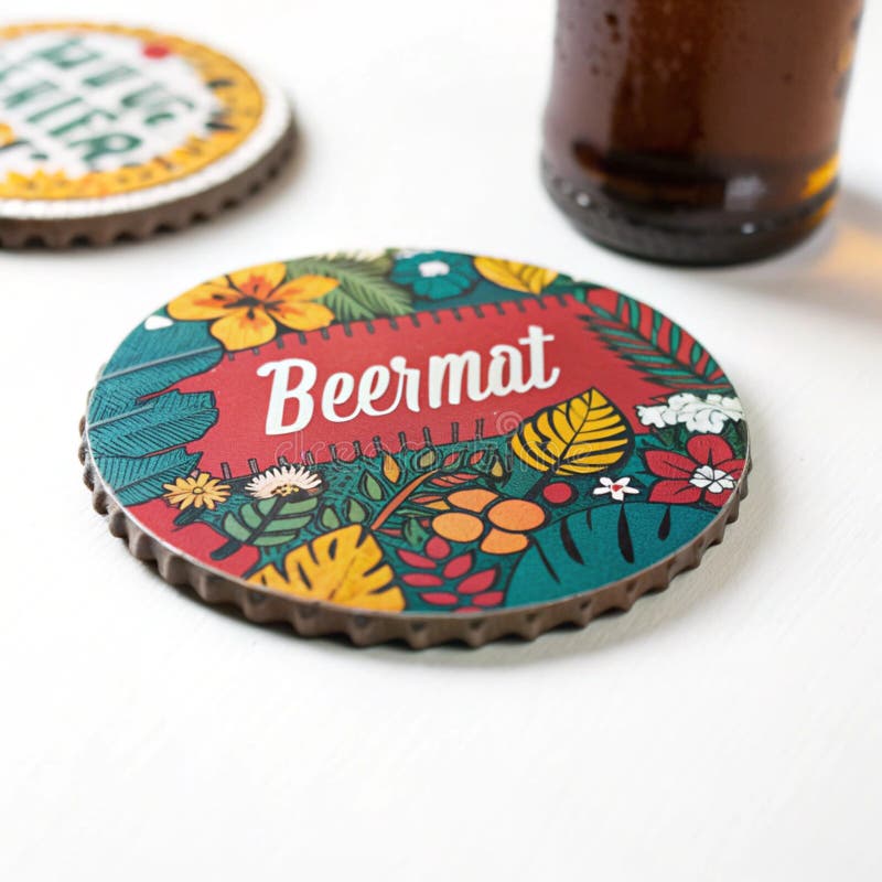 Beermat Isolated on White Background Stock Illustration - Illustration ...