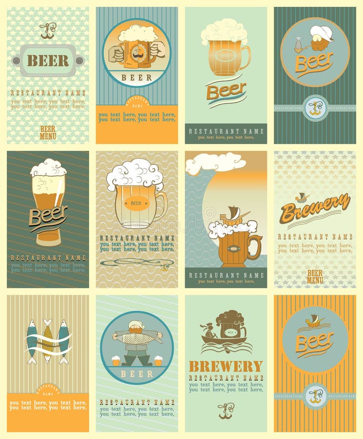 Vintage Infographics Set - Beer Icons Stock Vector - Illustration of ...