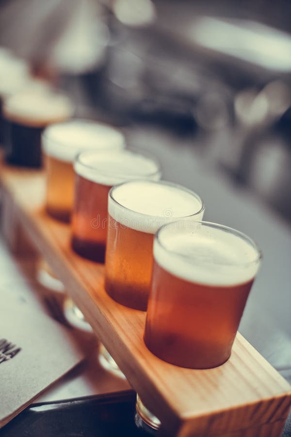 Beers for tasting stock photo. Image of alcohol, pilsner - 130839090