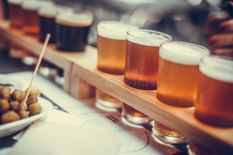 Beers for tasting stock photo. Image of summer, craft - 137487814