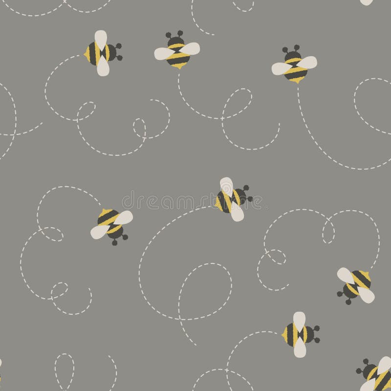 Bees/bumble Bees Seamless Pattern Stock Vector - Illustration of scrap ...