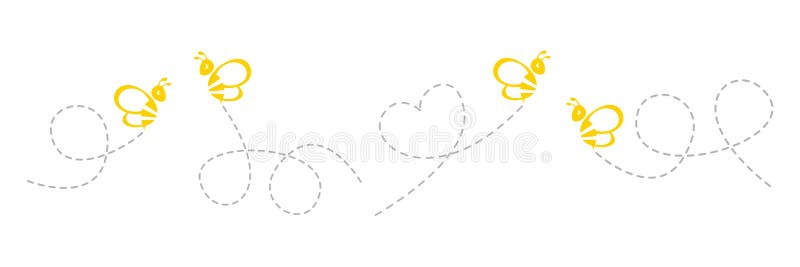 Bees Dotted Line Stock Illustrations – 117 Bees Dotted Line Stock ...