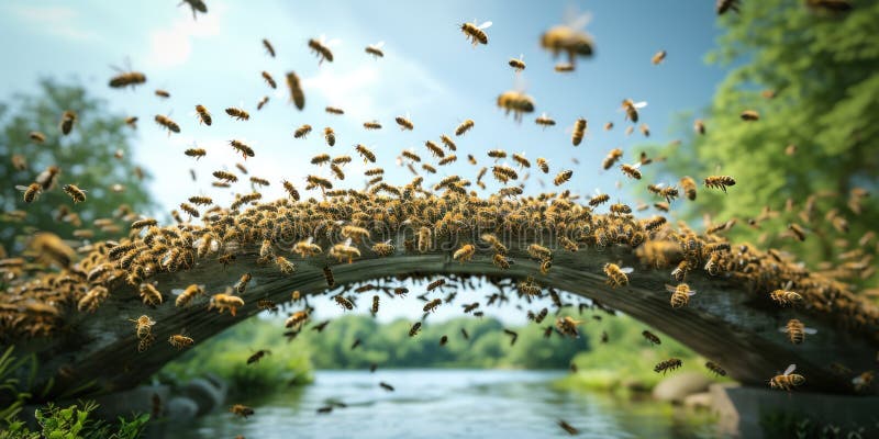 Bees Flying Over Bridge stock photo. Image of wildlife - 308934584