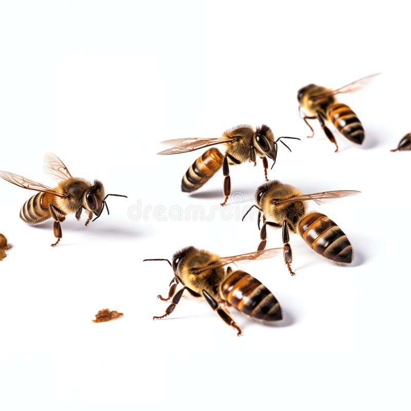 Bees Gathering Pollen in a Bright Setting during the Day Stock ...