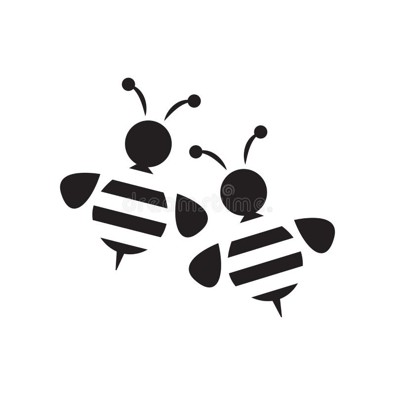 Bees Icon Vector Sign and Symbol Isolated on White Background, B Stock ...