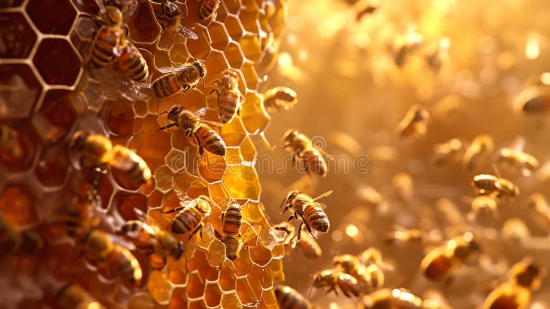 Bees Life Inside a Beehive, the Organized Activities of Worker Bees ...