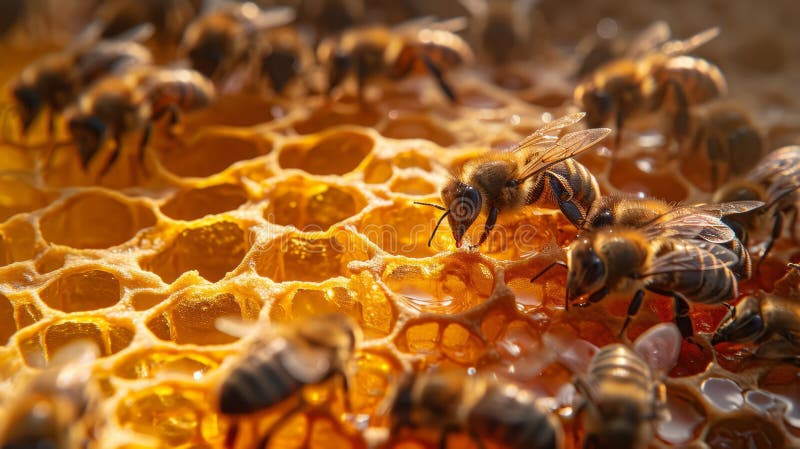 Bees Life Inside a Beehive, the Organized Activities of Worker Bees ...