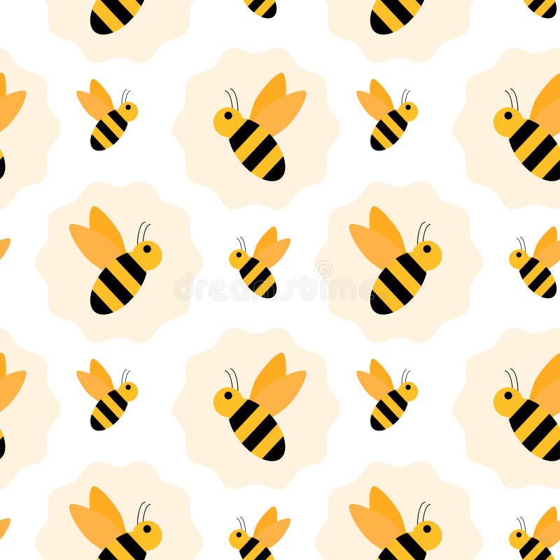 Bees Pattern Repeat Stock Illustrations – 852 Bees Pattern Repeat Stock ...