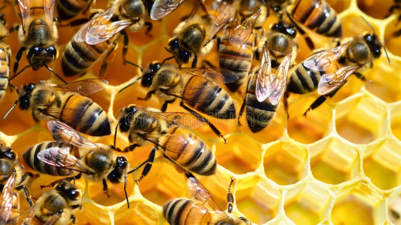 Bees Supporting Global Biodiversity Stock Illustration - Illustration ...