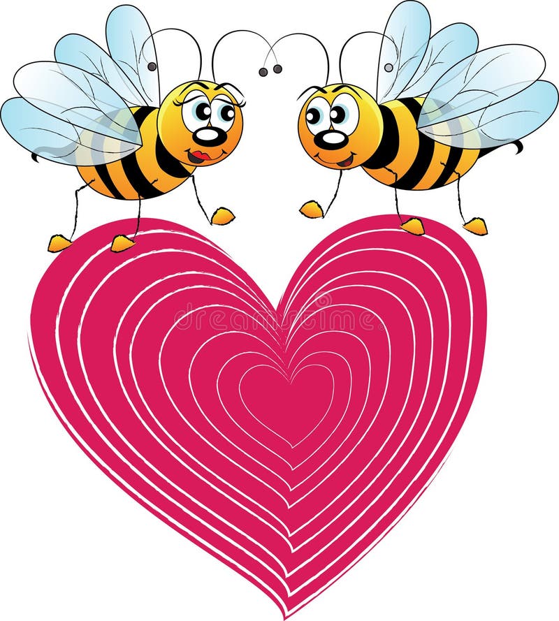 Bees stock vector. Illustration of honey, design, pink - 48496929