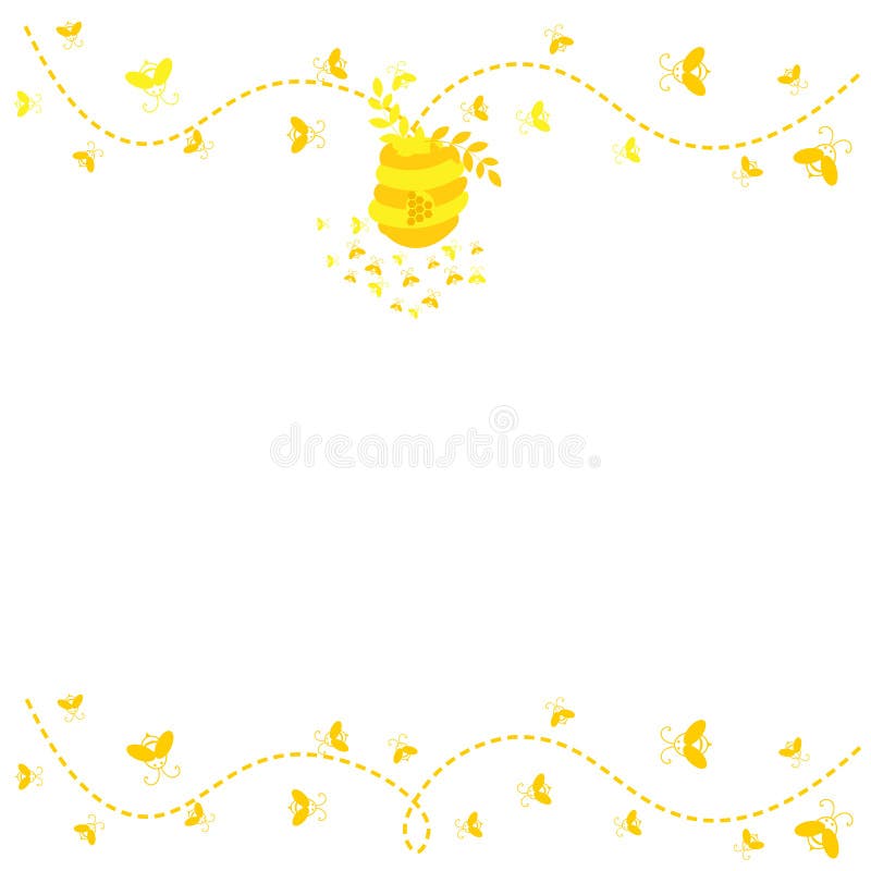 Bees web heading colorful stock vector. Illustration of hexagon - 93484073