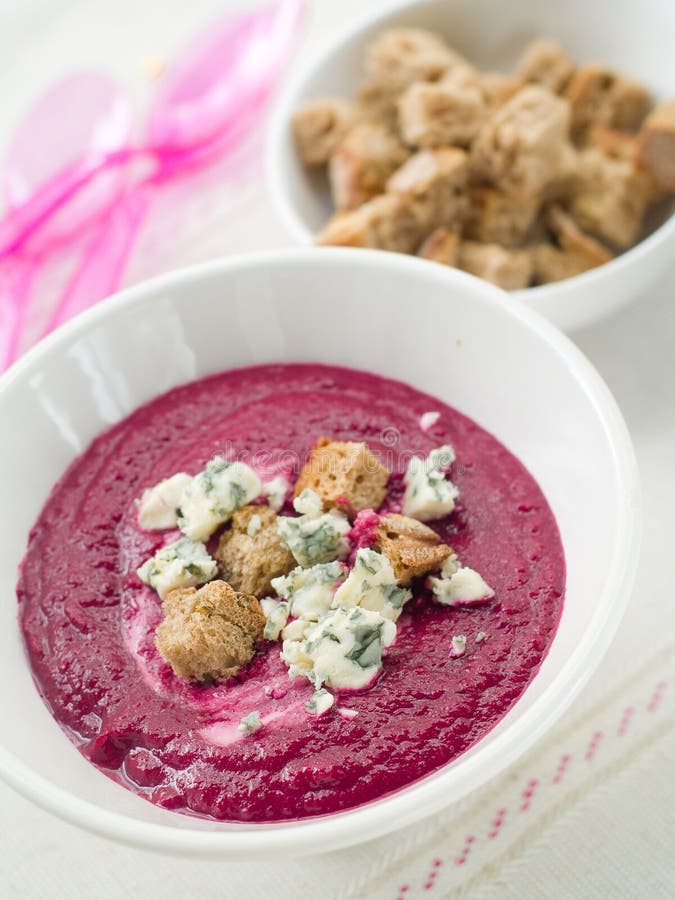 Beet cream soup stock image. Image of freshness, cuisine - 26741955